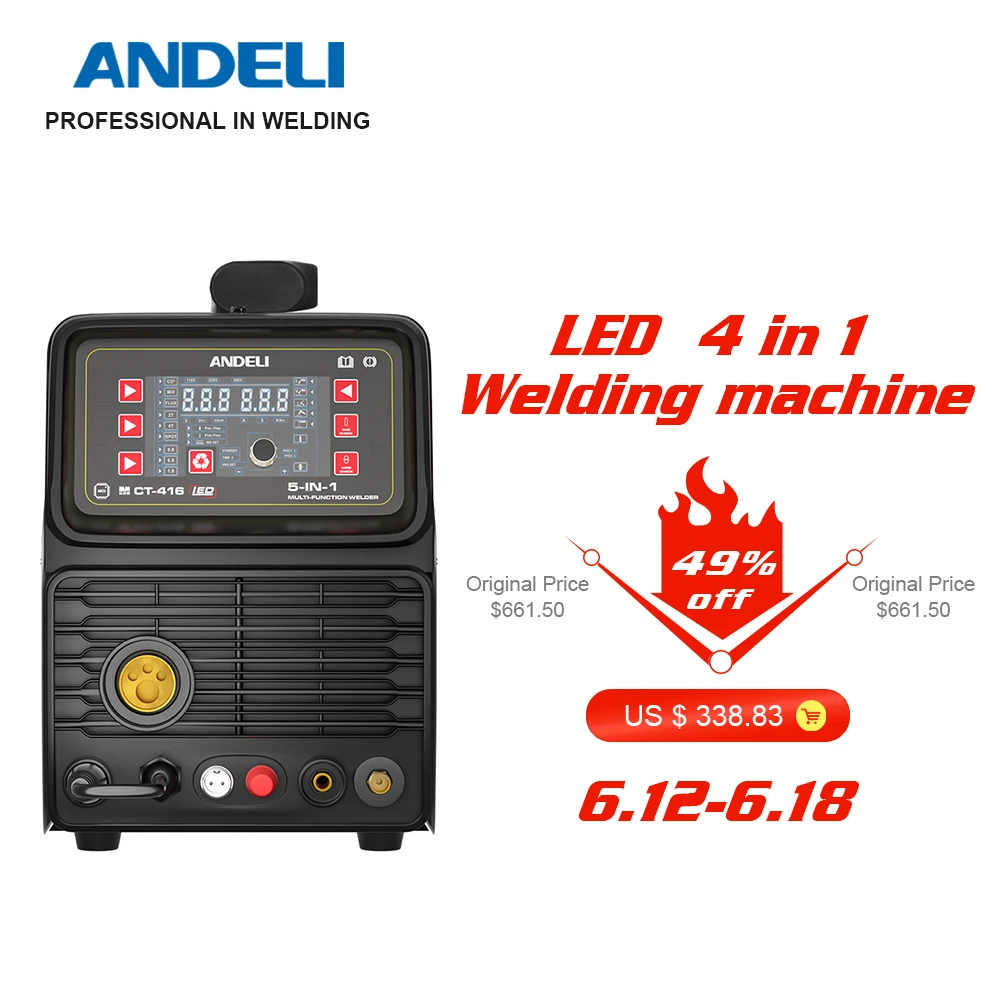 ANDELI MCT 416 Semi automatic Welding Machine 110/220V MIG TIG MMA CUT ...