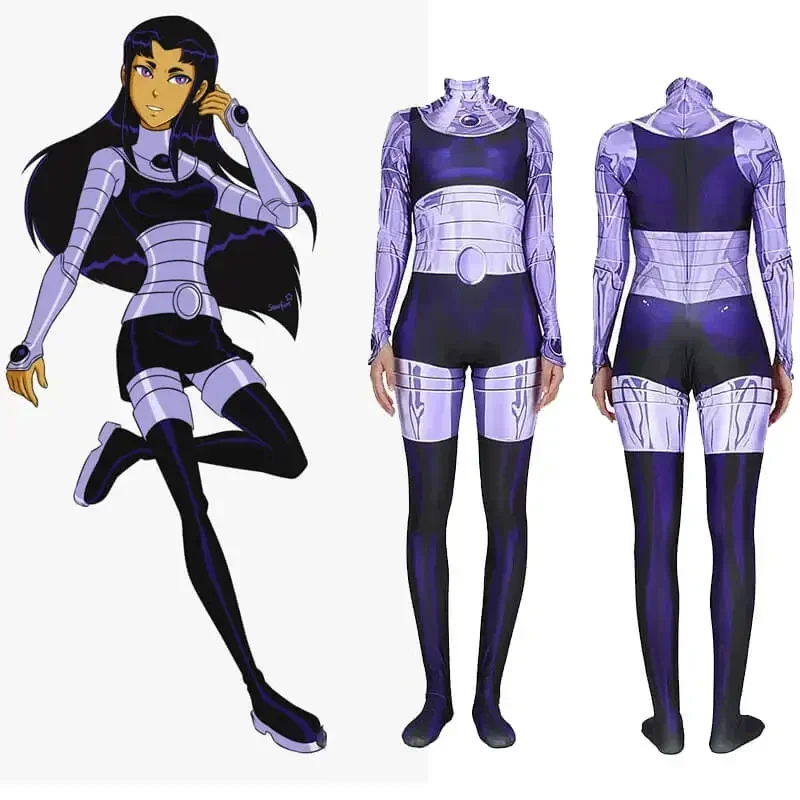 Adults-Kids-Komand-r-Blackfire-Cosplay-Jumpsuit-Costume-Women-Zentai ...