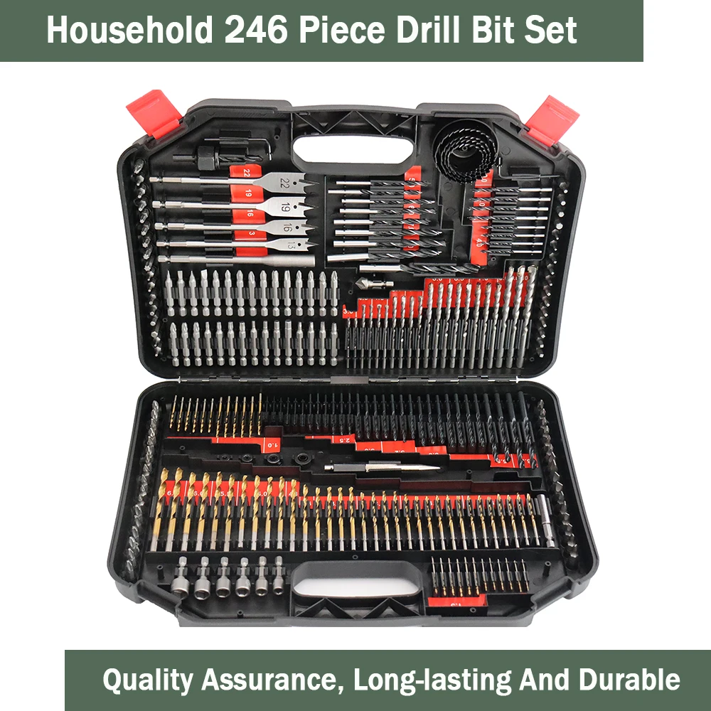 246PCS-Titanium-Coated-Twist-Drill-Bit-High-Quality-Drill-Bits-Set ...