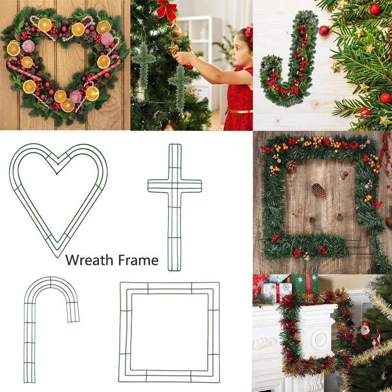 J-Square-Cross-Heart-Metal-Wreath-Frame-Rings-Garland-Hoop-For ...