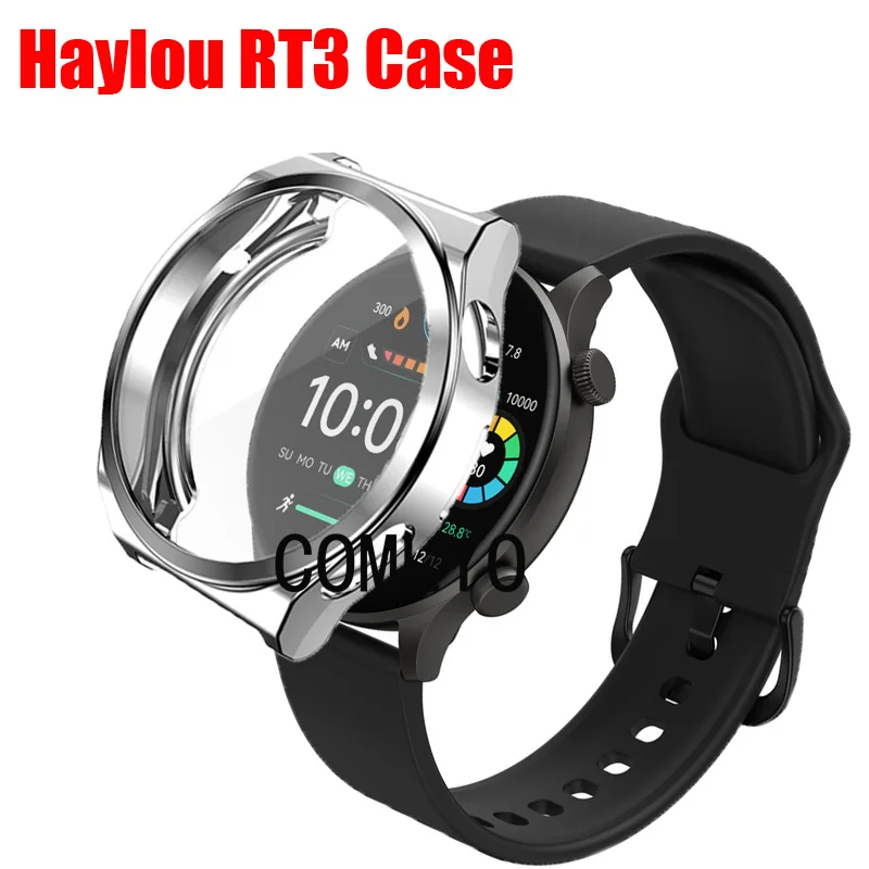 Capa protetora para relógio inteligente para Haylou Solar Plus RT3, TPU Bumper Shell, macio