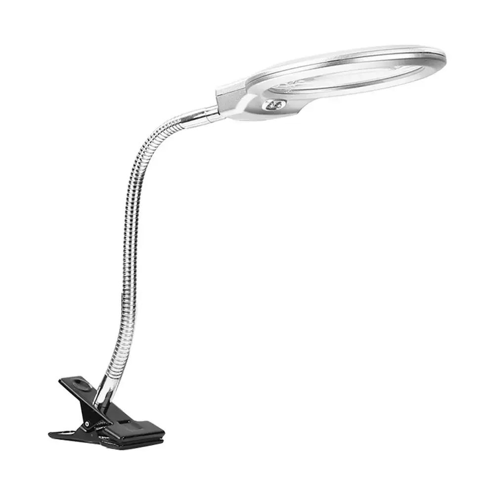 Magnifying-glass-Clip-on-Lighted-Table-LED-Clamp-Reading-Lamp-2x-5x ...