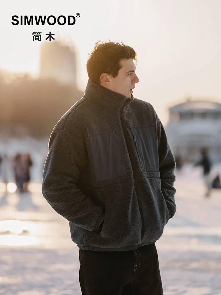 SIMWOOD-2023-Autumn-Winter-New-Oversize-Sherpa-Jacket-Men-Warm-Thermal ...