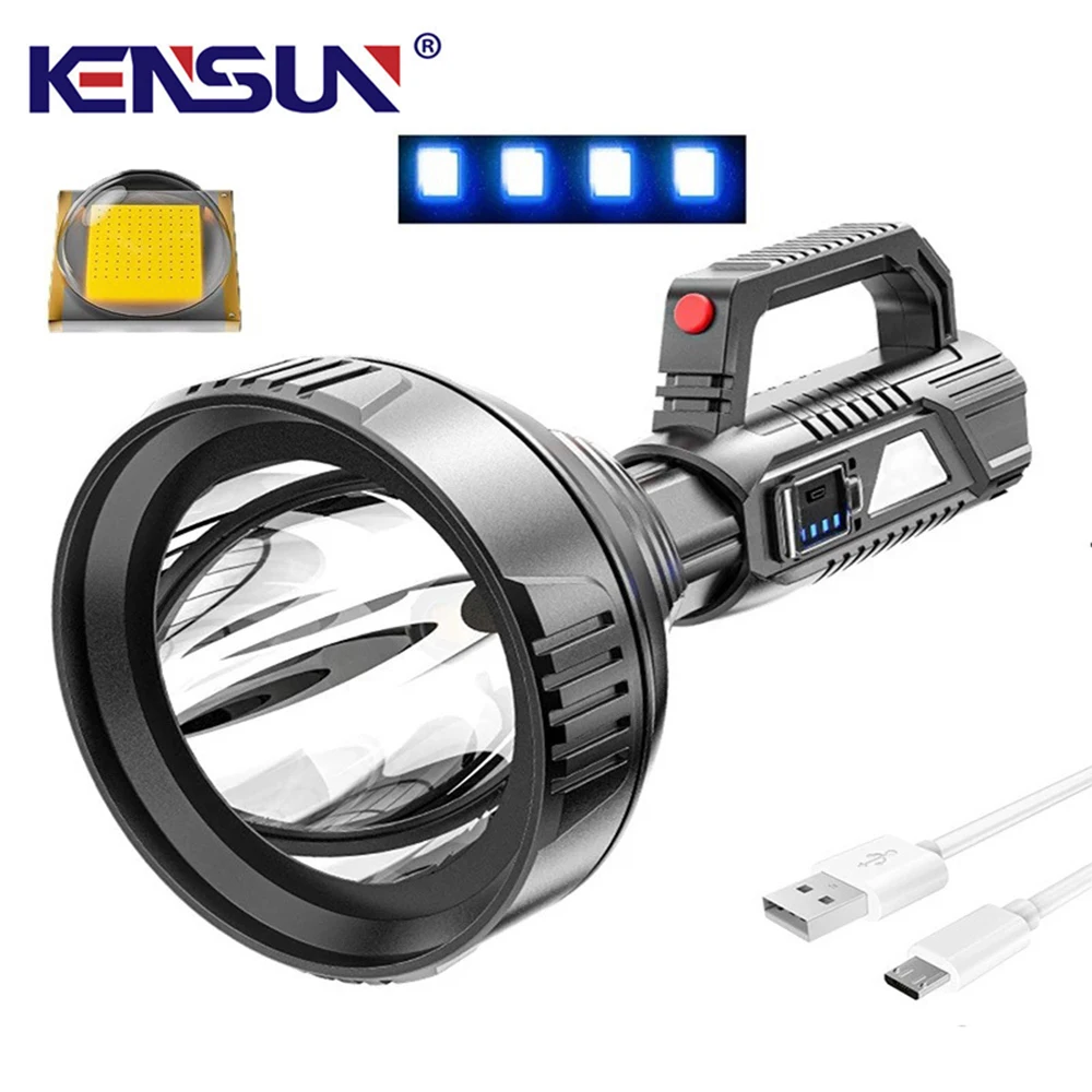 Outdoor-LED-Flashlight-Strong-Light-Searchlight-Waterproof-Lantern ...