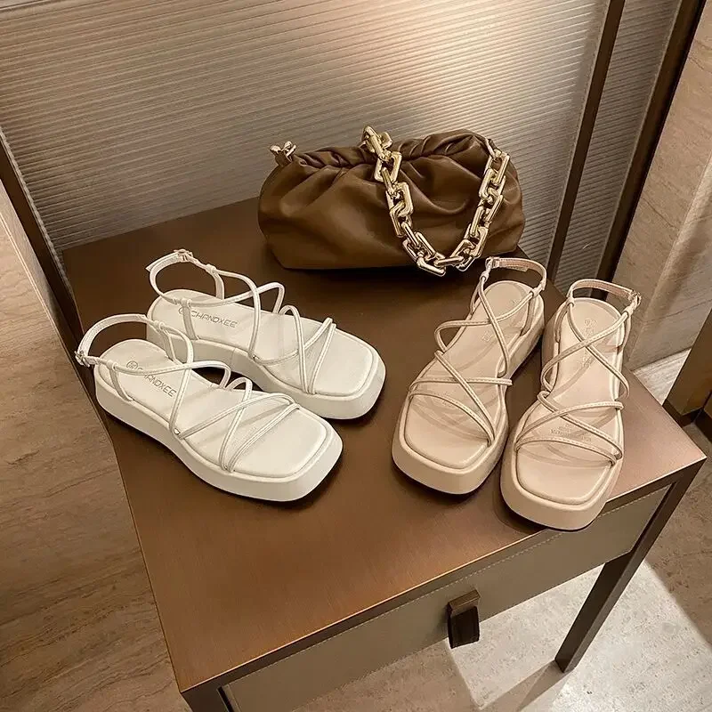 2024-New-Women-s-Gingerbread-Sandals-Summer-White-Black-Shoes-Small ...