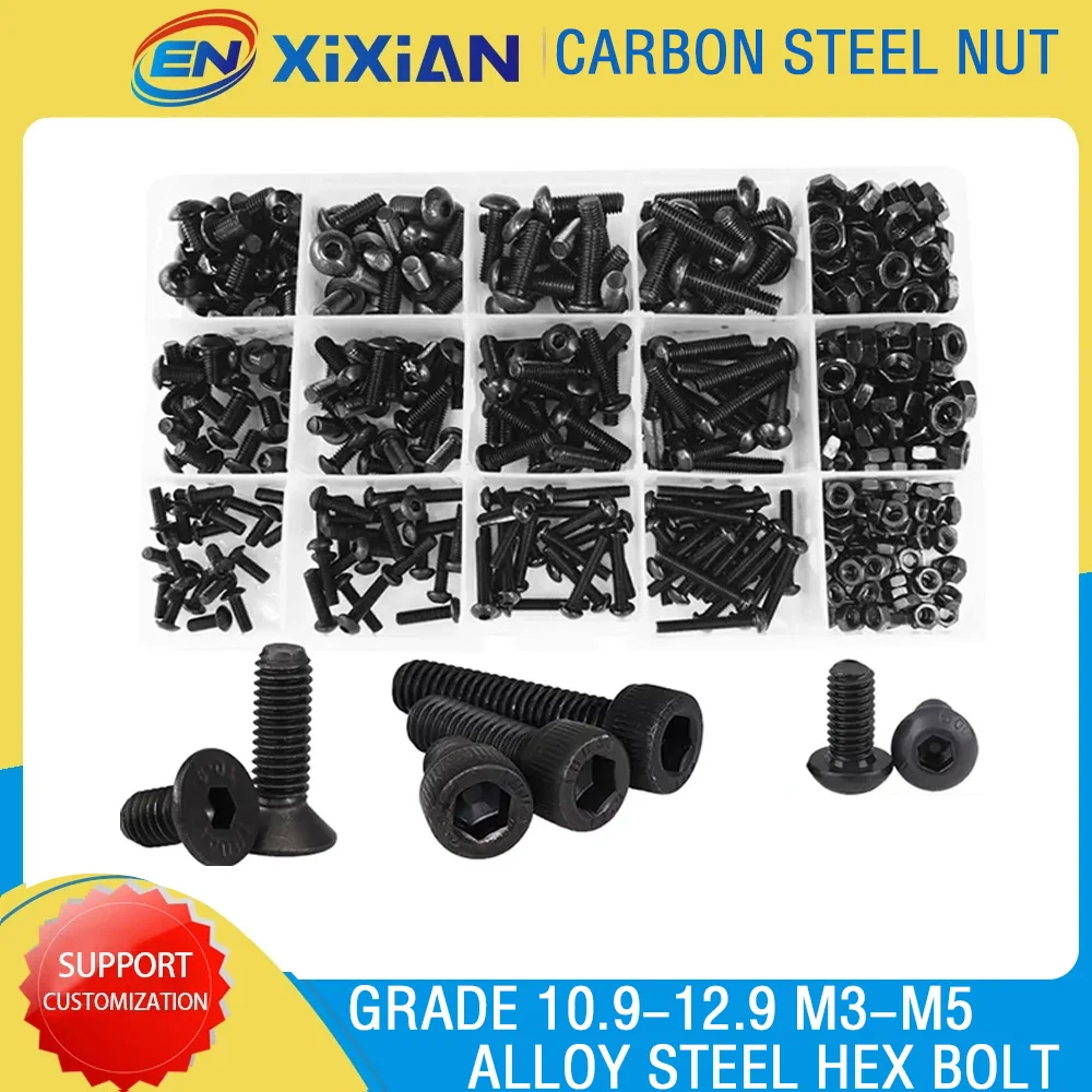 Countersunk Hex Alloy Steel Bolts10.9 Grade Hexagon Socket Cap Button ...