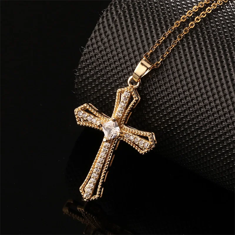 European and American Fashion Hip Hop Hollow Cross Pendant Classic ...