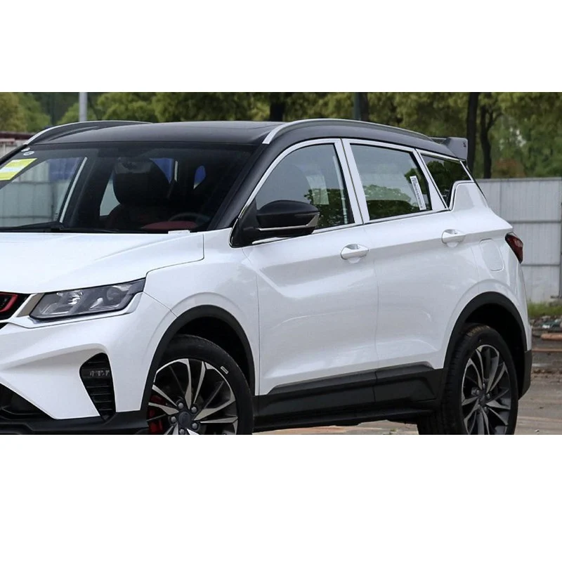shiny silver car window trims decoration body kit for geely coolray ...