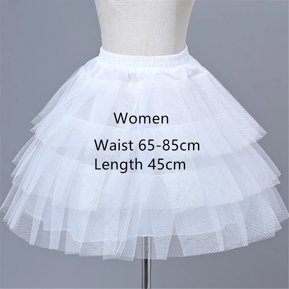 White-Short-Petticoats-2023-Women-A-Line-3-Layers-Underskirt-For ...
