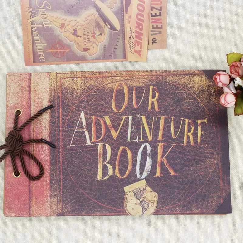 Handmade DIY Album Paste Vintage Tether Album Our Adventure Book Up ...