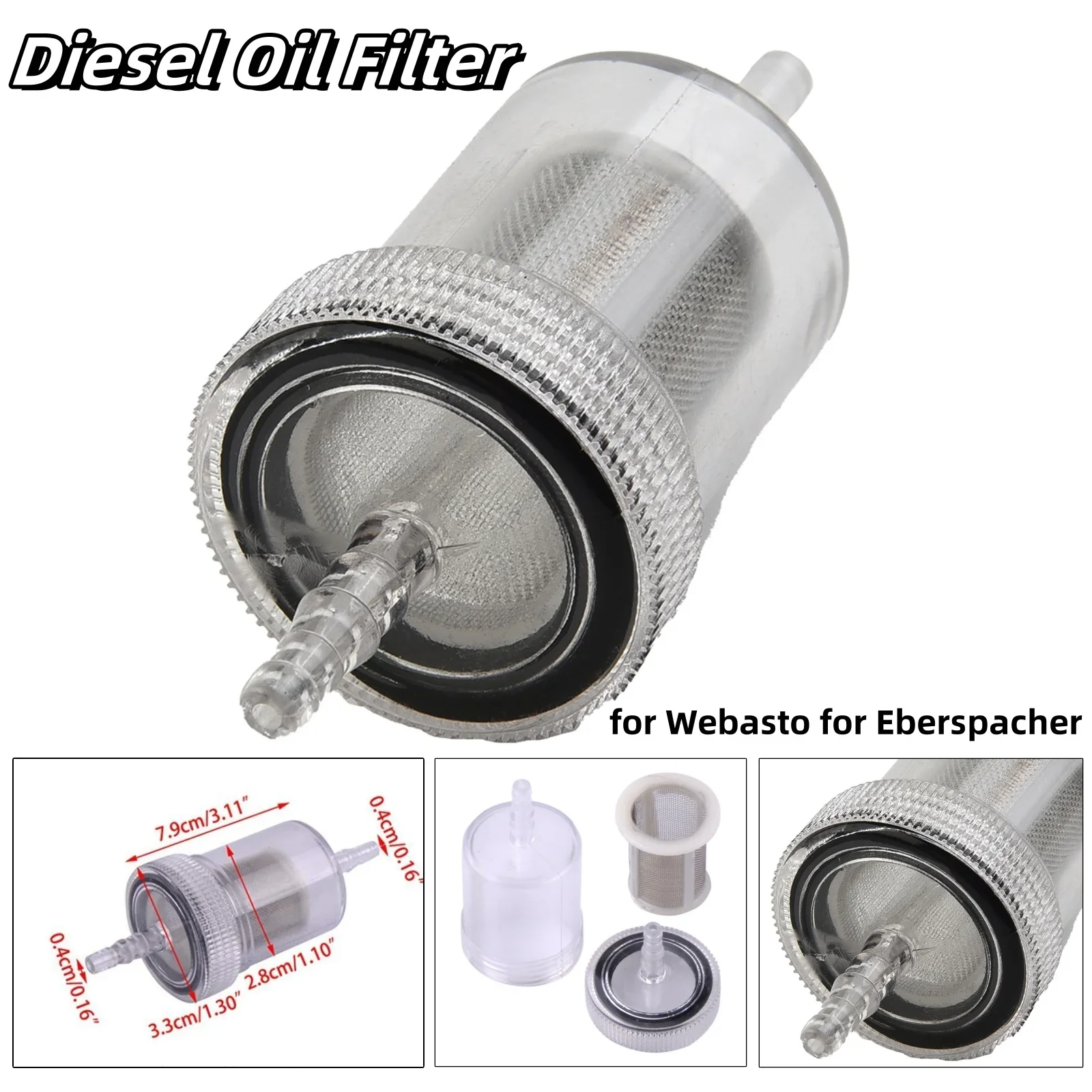 4mm Diesel In-Line Fuel Filter Kit Plastic Diesel Oil Filter For ...