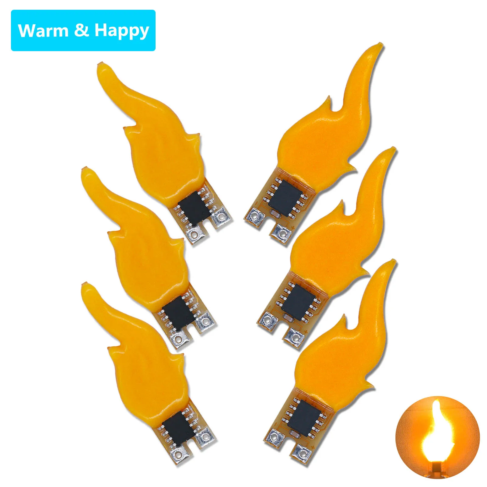 LED Flashing Candle Lights 3v 5v New Oid COB Leds Flame Lights 2200K ...