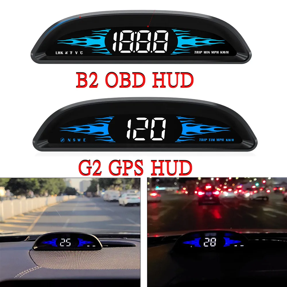 B2-G2-GPS-OBD-Multifunctional-Smart-Car-HUD-Head-Up-Display-Speedometer ...