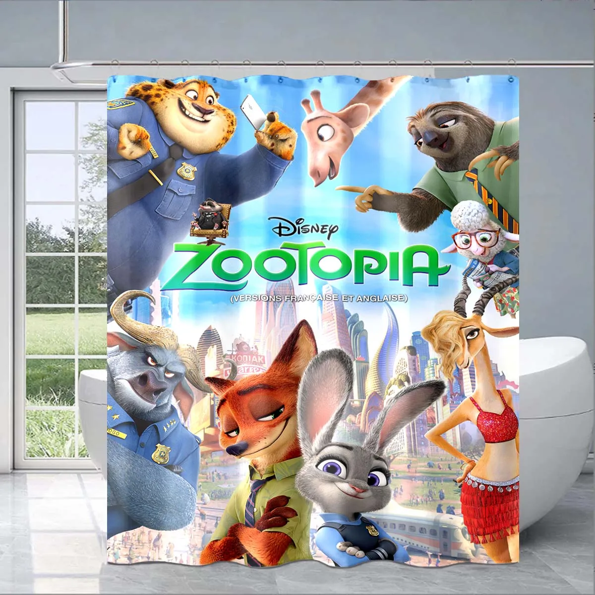 Disney-Zootopia-Cartoon-Shower-Curtain-Cute-3D-Printing-Waterproof ...
