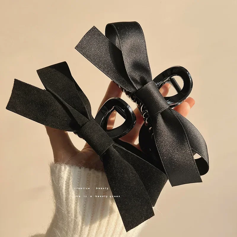 New-Models-Fashion-Bows-Ribbon-Hair-Accessories-Black-Double-sided-Bow ...