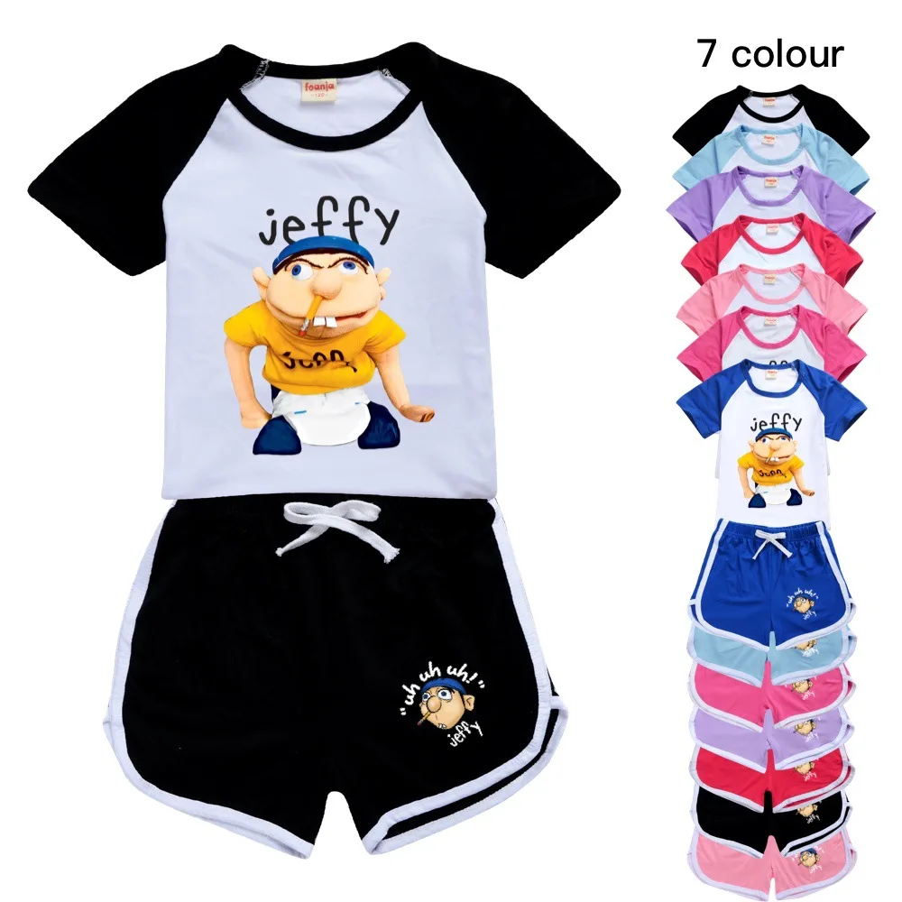 Puppet-JEFFY-Youth-Clothes-Sets-Kids-Short-Sleeve-T-Shirt-Shorts-2pcs ...