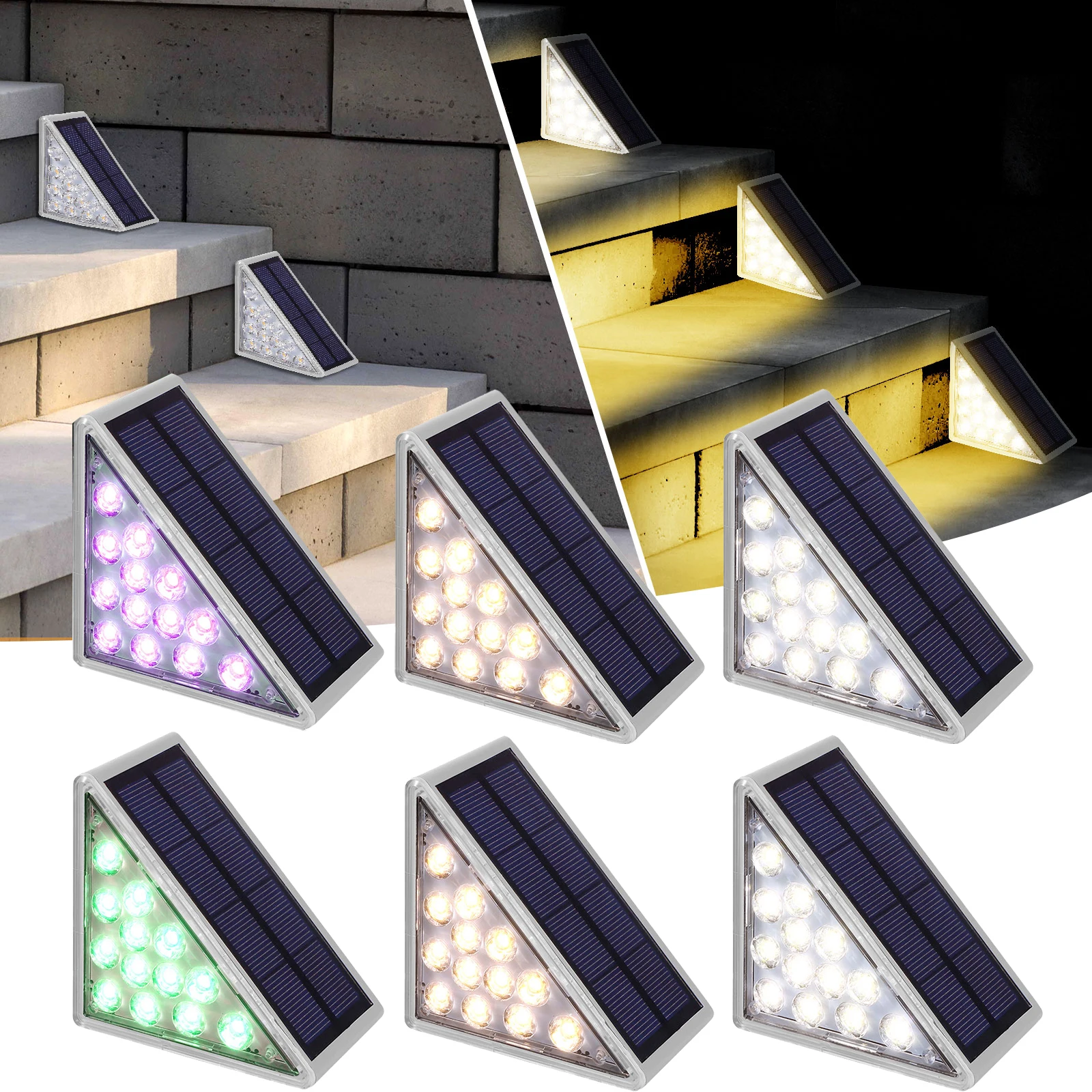 Solar-Step-Light-Outdoor-Triangle-LED-Stair-Lights-Auto-On-Off ...