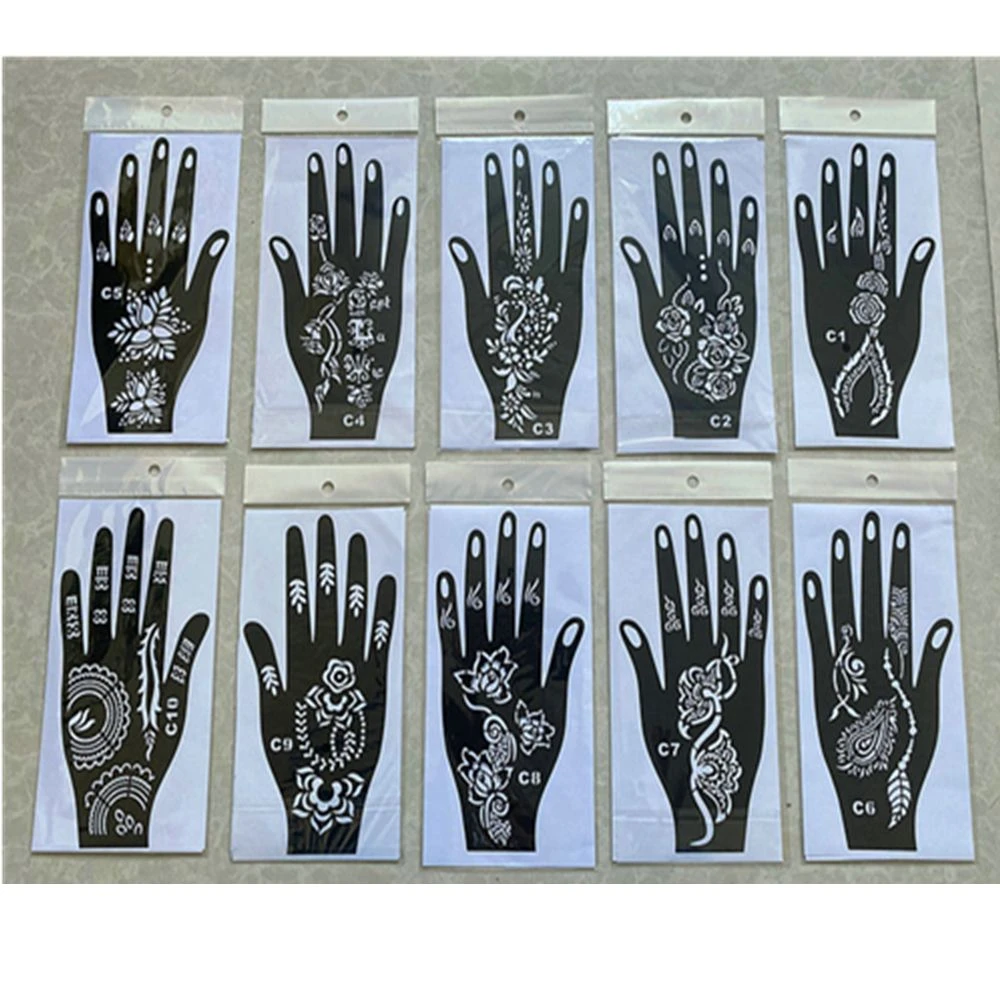 New Black Lace Transfer Henna Hand Arm Tattoo Henna Stickers Art ...