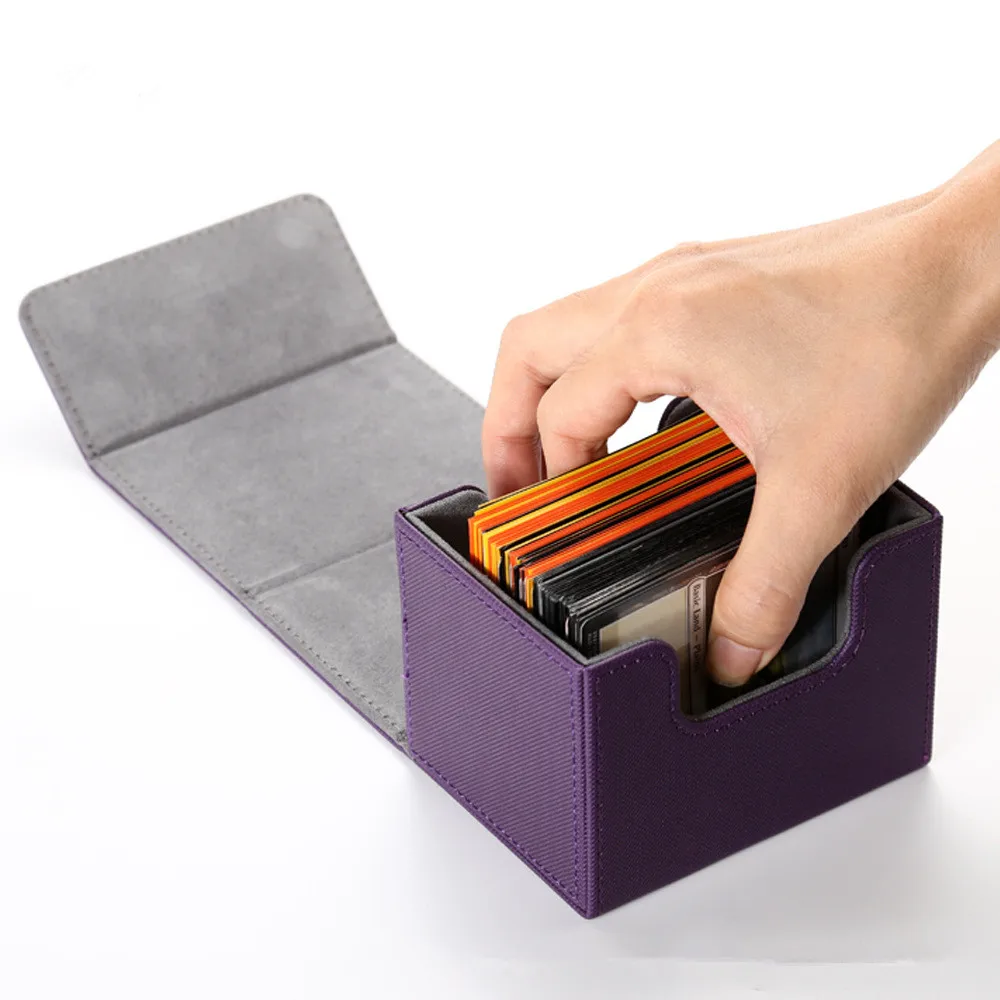 Card-Deck-Box-Horizontal-Insertion-PU-Leather-Strong-Magnet-Card-Holder ...