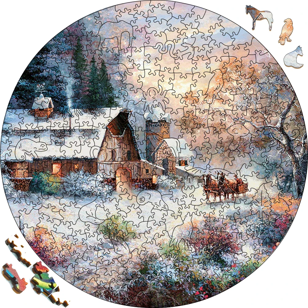 Wooden-Snowy-Evening-Outing-Jigsaw-Puzzle-For-Festiva-Gifts-Wood ...