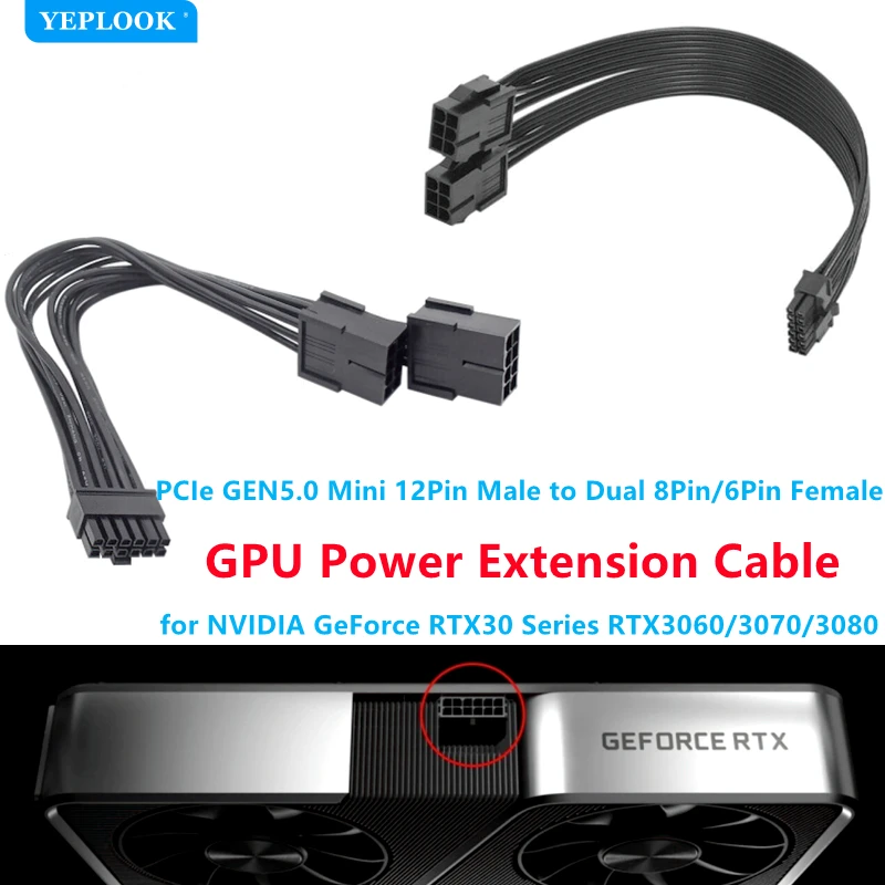 PCIe-GEN5-0-Mini-12Pin-Male-to-Dual-8Pin-6Pin-Female-GPU-Power ...