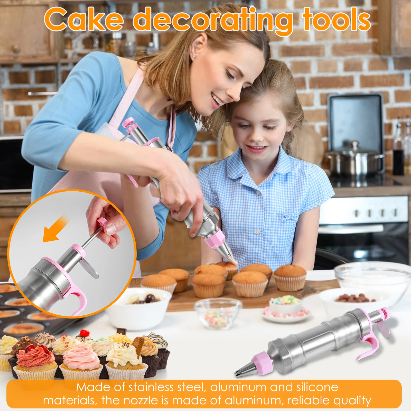 Cake Decorating Kit Dessert Decorating Syringe Set - Icing Dispenser ...