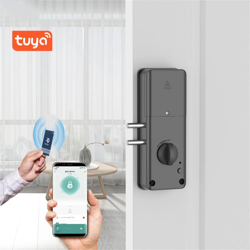Tuya-App-Bluetooth-Indoor-Invisible-Lock-No-Drilling-For-Wooden-Door-Automatic-IC-Card-Induction ...