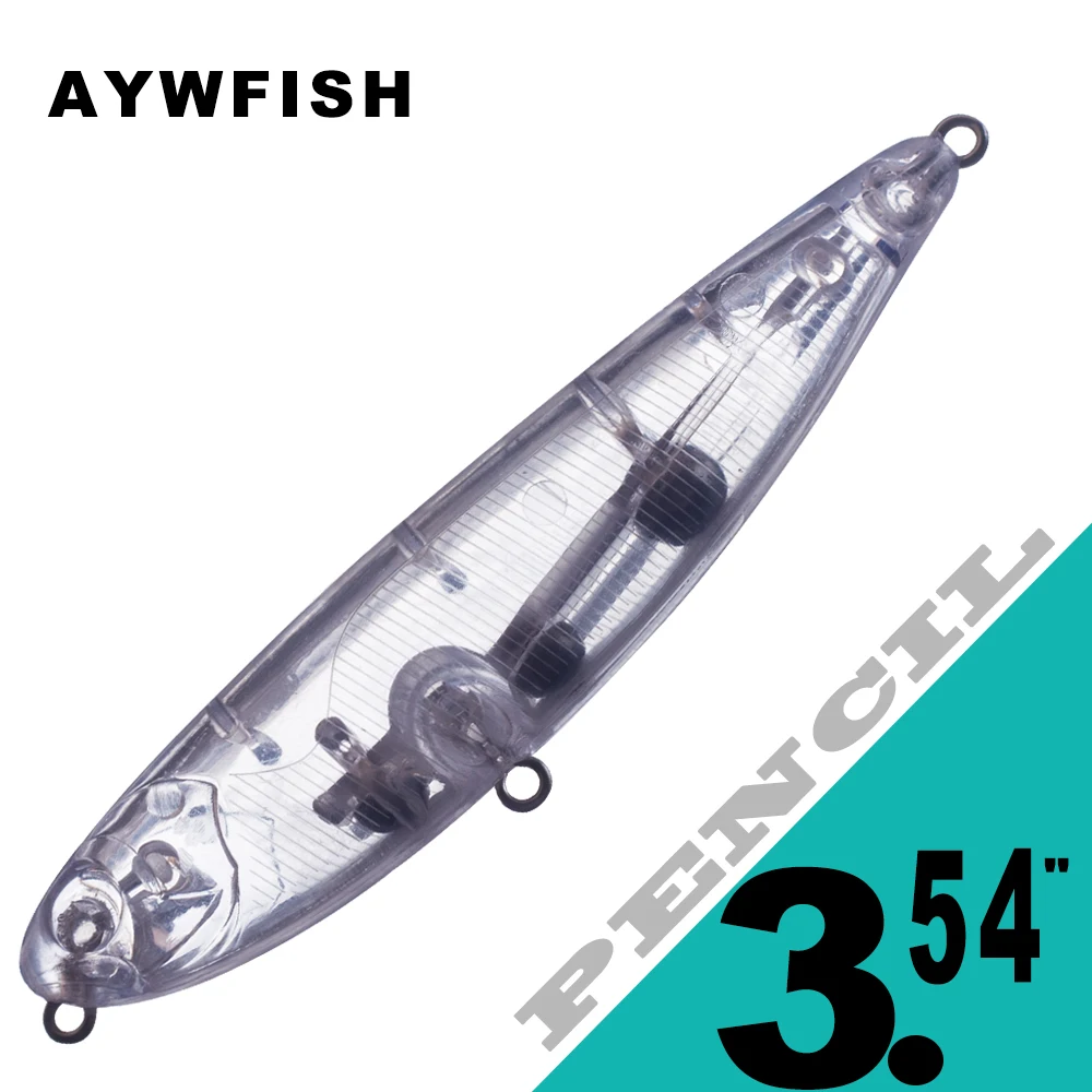 AYWFISH 10PCS / Lot Unpainted Pencil Rattles Fish Bait Walking The Dog ...