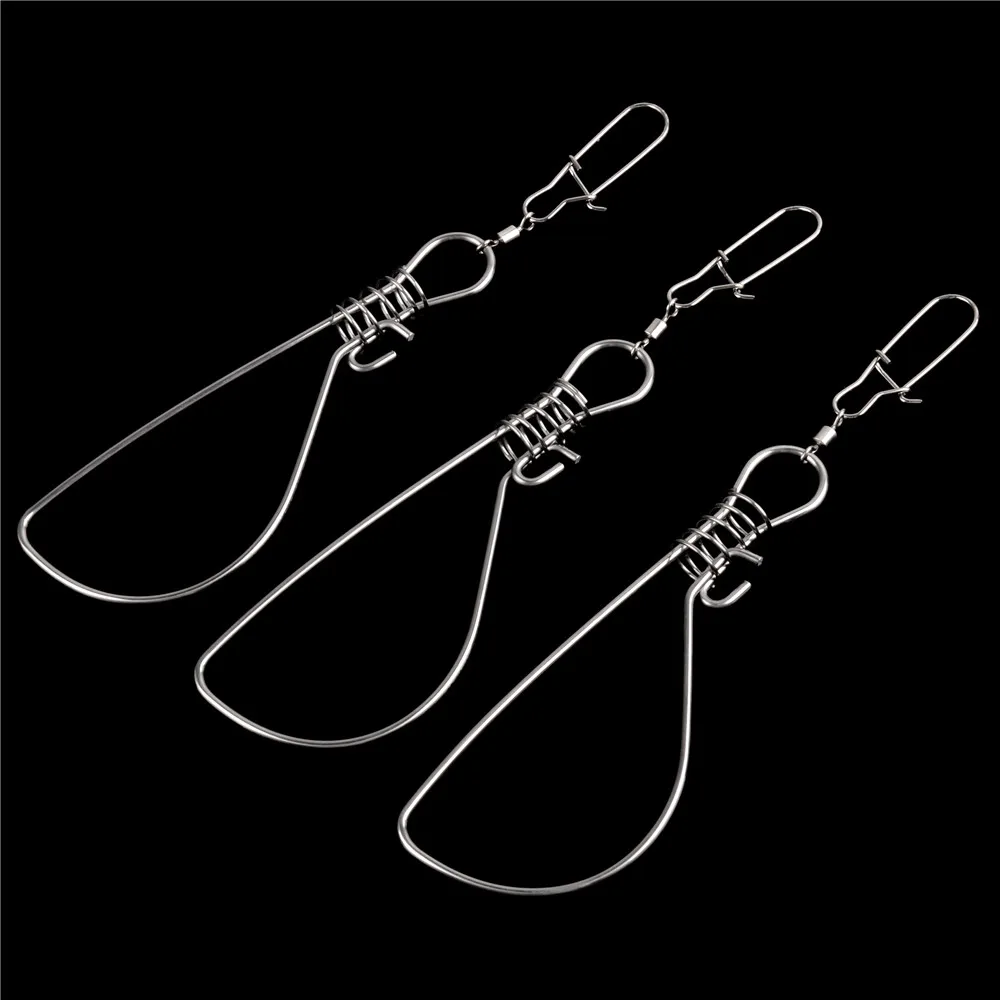 5PCS Fishing stringer clip live fish lock Buckle Stainless Steel Big ...