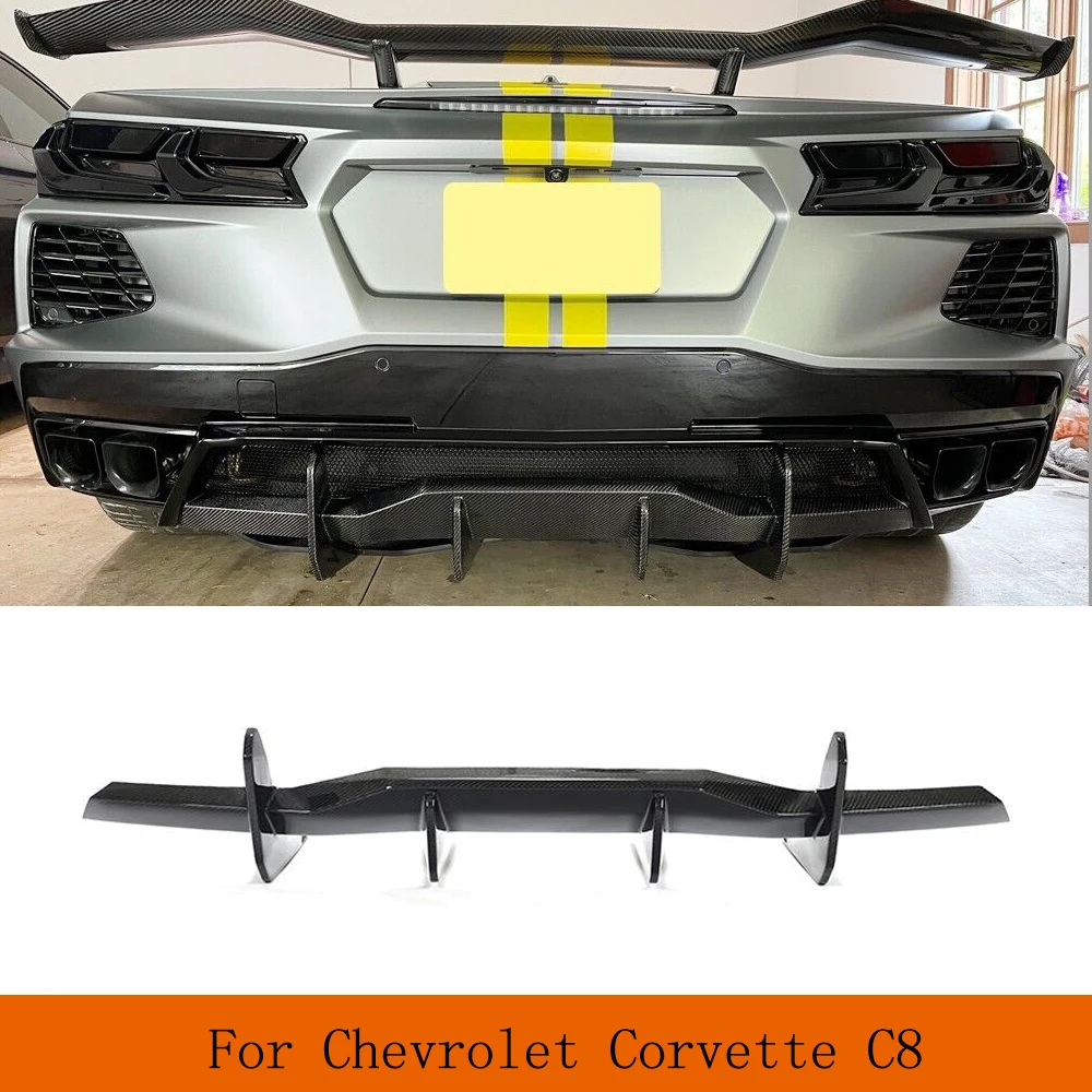Real-Carbon-Fiber-Rear-Bumper-Diffuser-Spoiler-Cover-Trim-For-Chevrolet ...