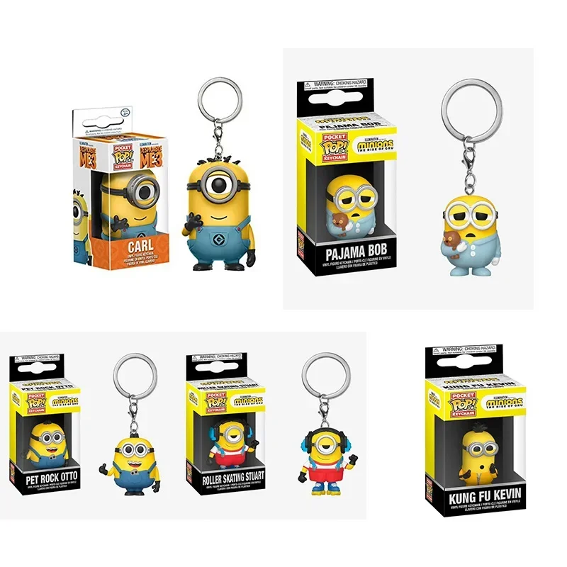 Funko Pocket Keychain Minions DESPICABLE ME Carl Agnes Pajama BOB Vinyl ...