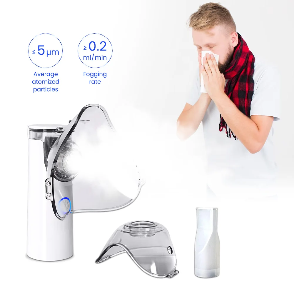 Medical Handheld Nebulizer Inhalator Adult Kids Mini Silent Steam Nasal ...