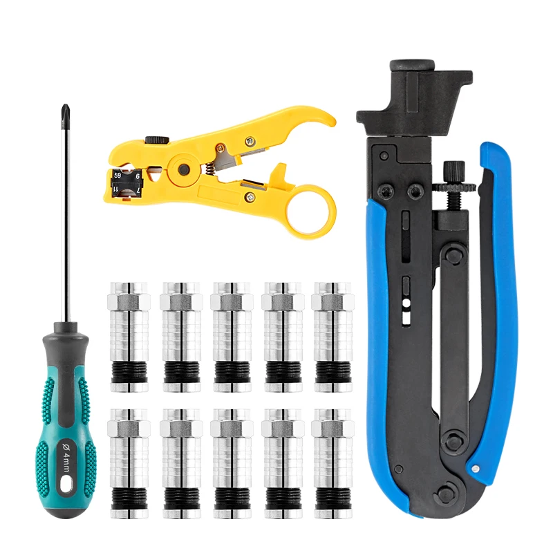 1KT-58H10 - Pince à sertir multi outils pour dénuder le fil, pince à sertir pour câble Coaxial ...