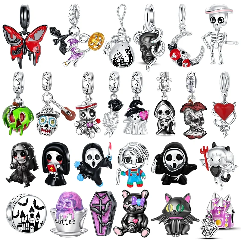 Original Charms Bead 925 Sterling Silver Horror Nun Grim Reaper Poison ...