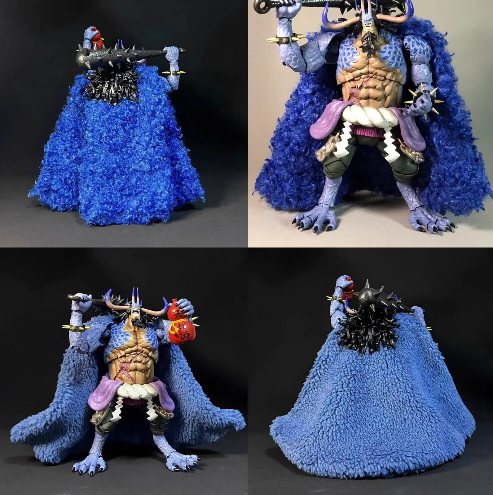 (ONLY CAPE) 26cm Blue Cape Feather Cloak Model for Shf Kaido ...