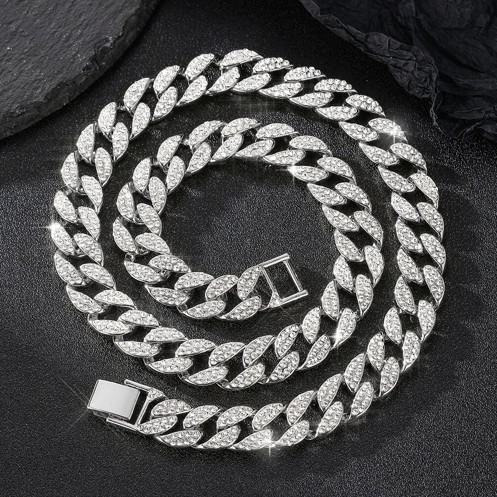 Colar-completo-de-strass-Miami-Cubano-colar-Ice-Out-Hip-Hop-masculino ...