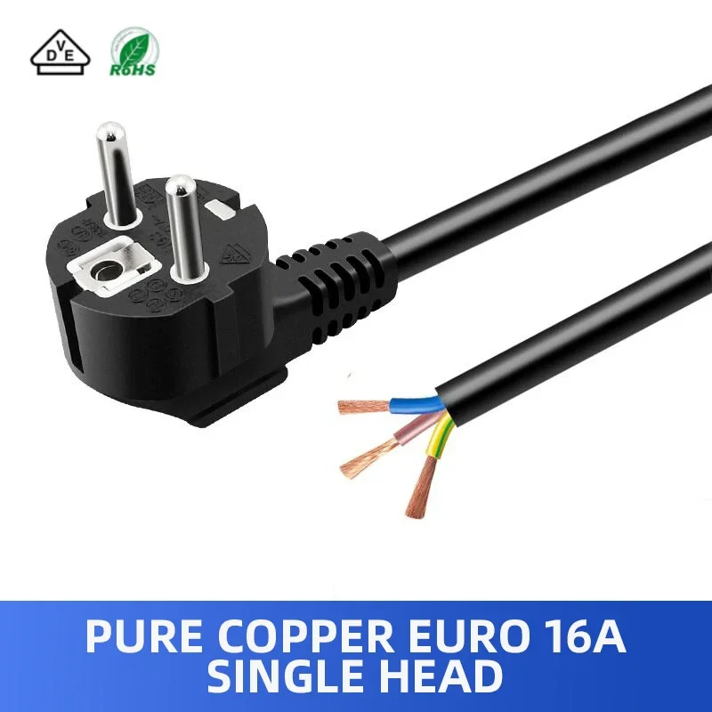 1-5M-EU-Plug-Power-Cable-16A-European-Standard-Bare-Tail-Semi-finished ...