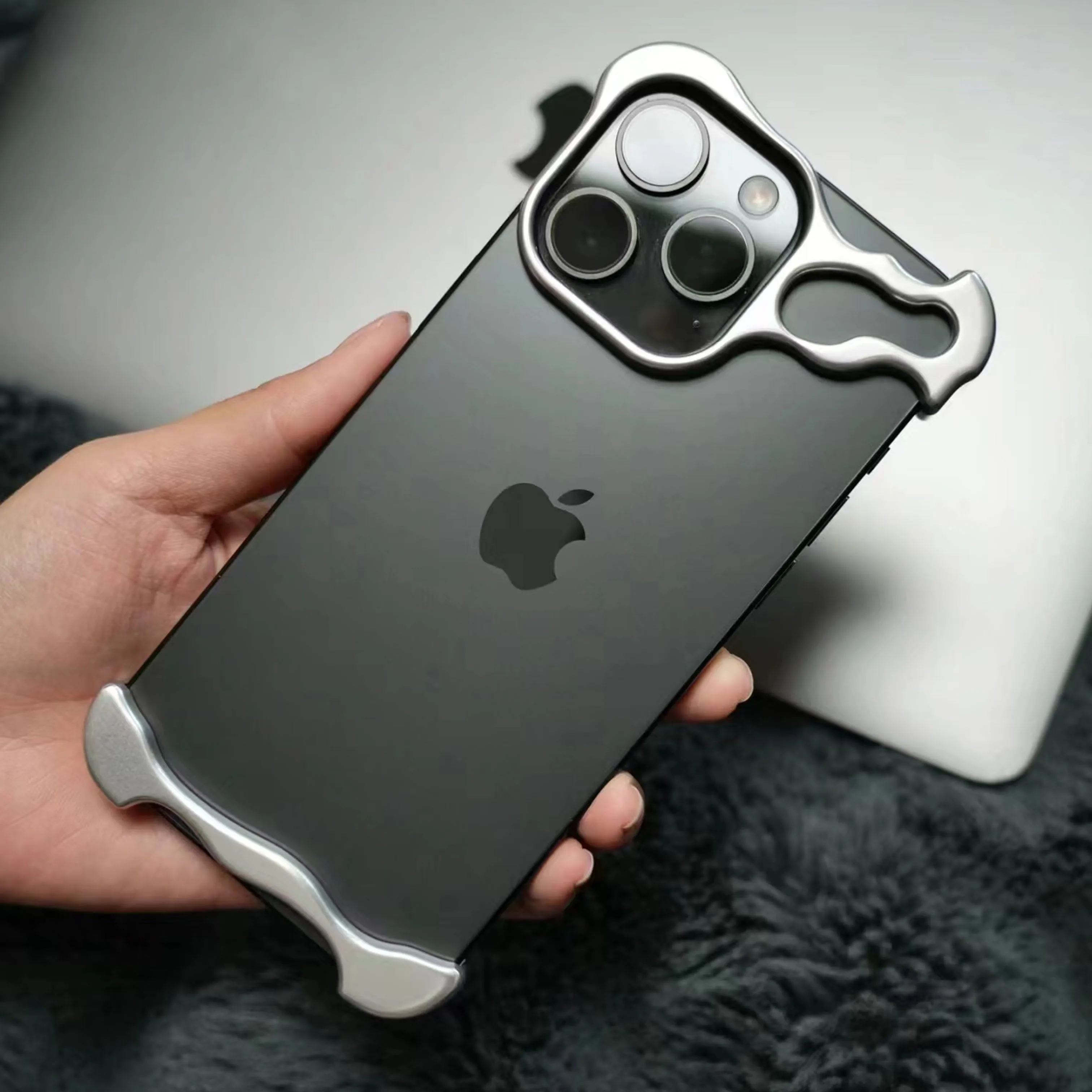 Luxury irregular Aluminum Alloy Bumper Case for iPhone 15 Pro Max 12 13 ...
