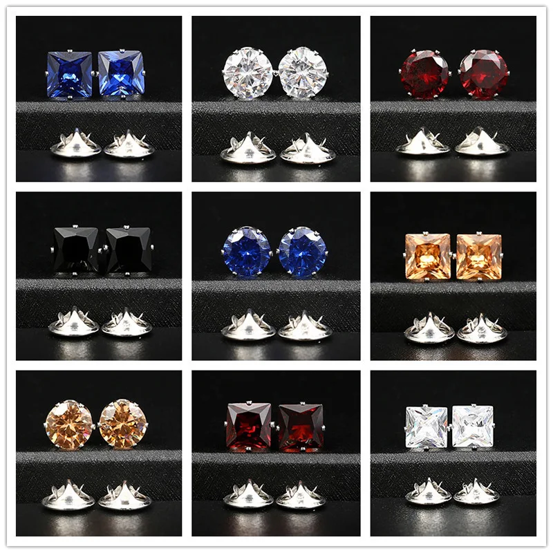 Gentleman-Collar-Needle-Trend-Square-Round-Colorful-Zircon-Collar-Pin ...