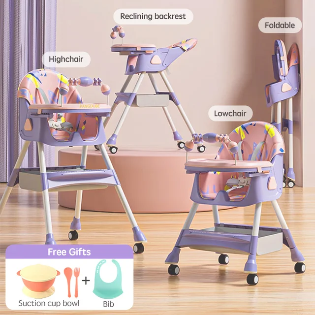 Reclining Baby Eating Chair Multi-functional Foldable Kids' Dinning ...