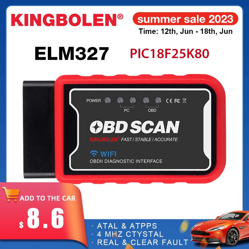 KINGBOLEN ELM327 lector de código OBDII, compatible con Bluetooth, V1.5, PIC18F25K80, ATPPS ...