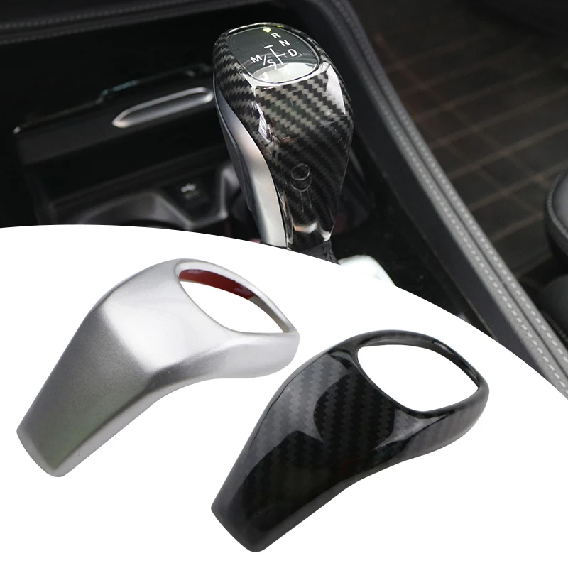 Carbon Fiber Silver Gear Shift Head Protection Cover Trim For BMW X1 ...