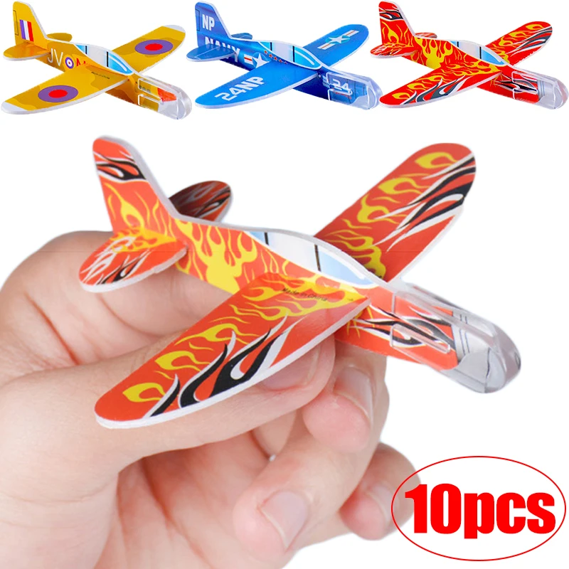 10 1Pcs Mini DIY Hand Throw Flying Glider Planes Kids Game Toys Foam ...