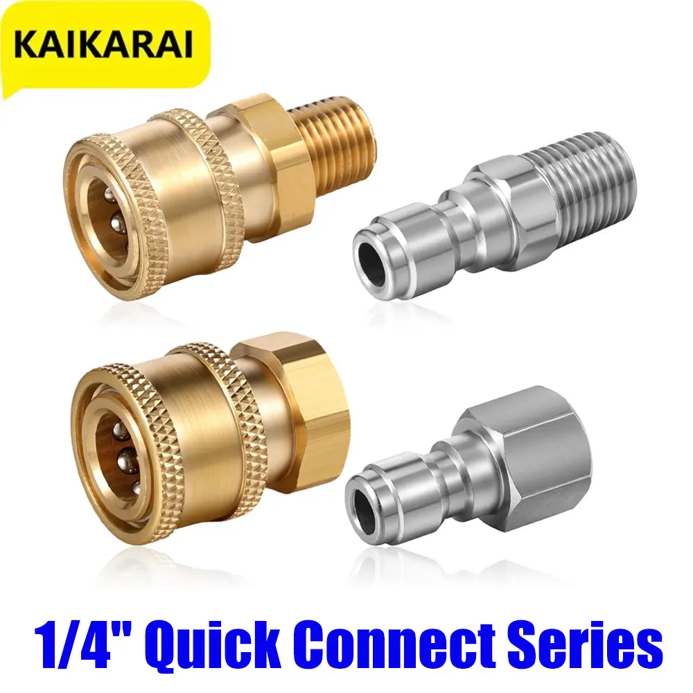 1/4 Inch Pressure Washer Couplers Quick Connect Male Female Connector ...