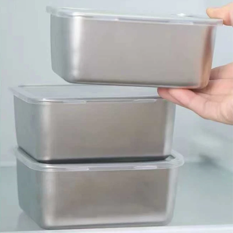 Stainless-Steel-Food-Storage-Serving-Trays-Rectangle-Sausage-Noodles ...