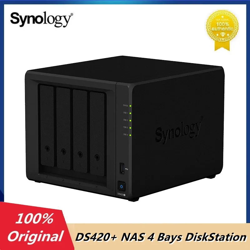 Original-Synology-DS420-NAS-4-Bays-DiskStation-Rede-Cloud-Storage-Server-Enterprise-Sata-HDD ...