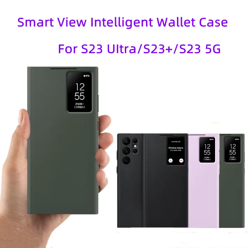 Luxury-Leather-Smart-View-Intelligent-Wallet-Case-For-Samsung-Galaxy ...