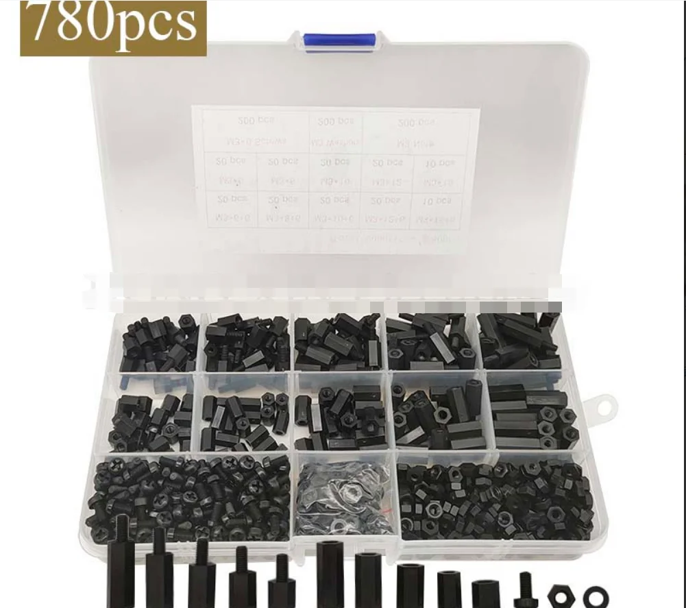 Kits-d-assortiment-de-rondelles-hexagonales-M3-Nylon-780-M-F-pi-ces-vis ...