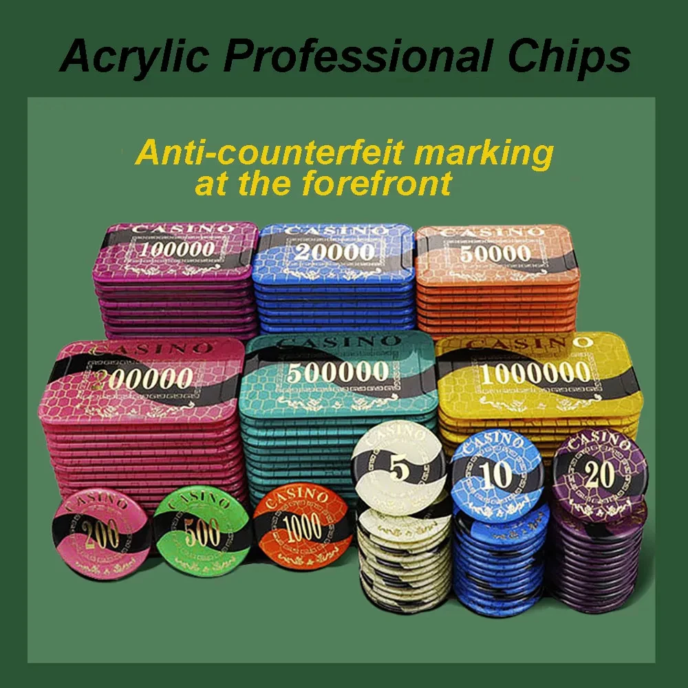 10PCS Premium Crystal Poker Chips Casino Baccarat Mahjong Chips Texas ...