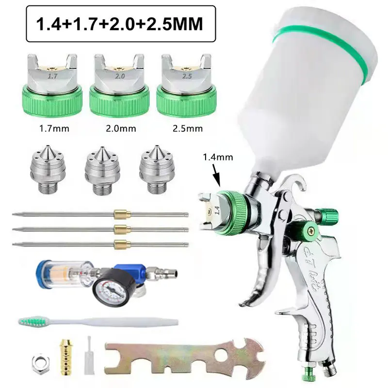 Hvlp Professioneel Spuitpistool 1.4/1.7/2.0/2.5Mm Stalen Mondstuk ...